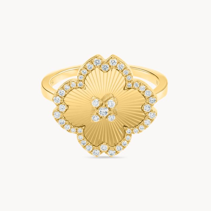 18K Yellow Gold with Diamond Ring